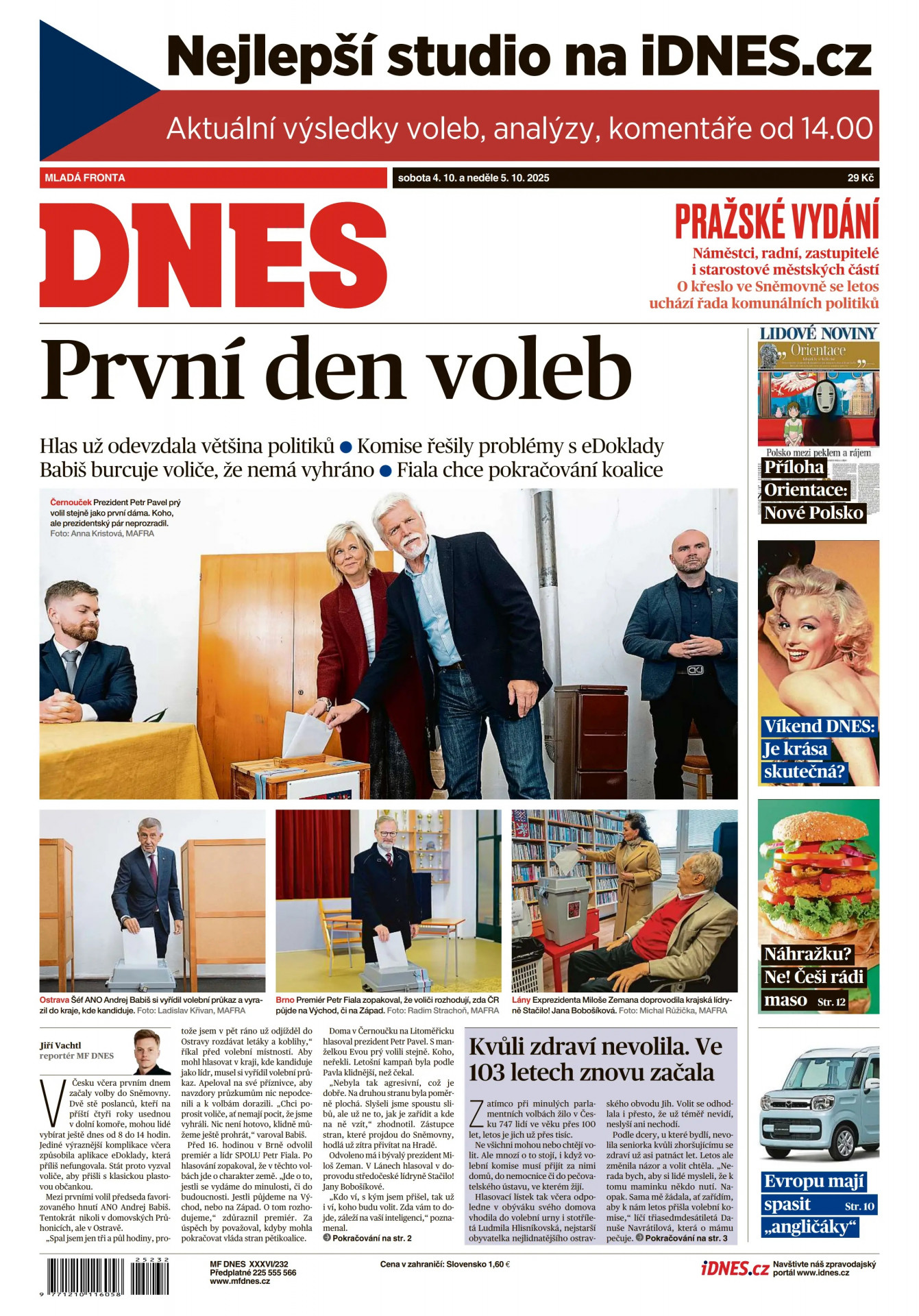 MF DNES (Mladá fronta DNES) předplatné – Noviny – Magaziny.cz
