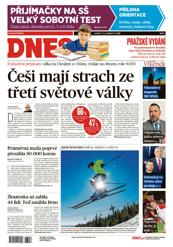 MF DNES (Mladá fronta DNES) předplatné – Noviny – Magaziny.cz